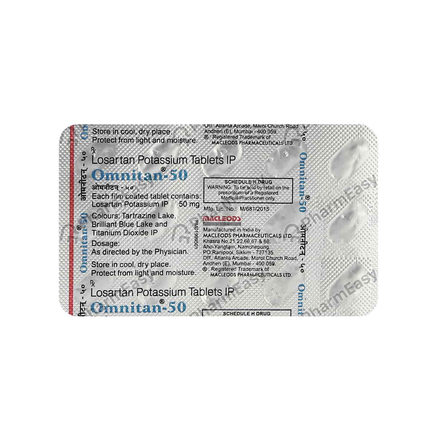 Omnitan 50mg Tab 15`S - Uses, Side Effects, Dosage, Composition & Price ...