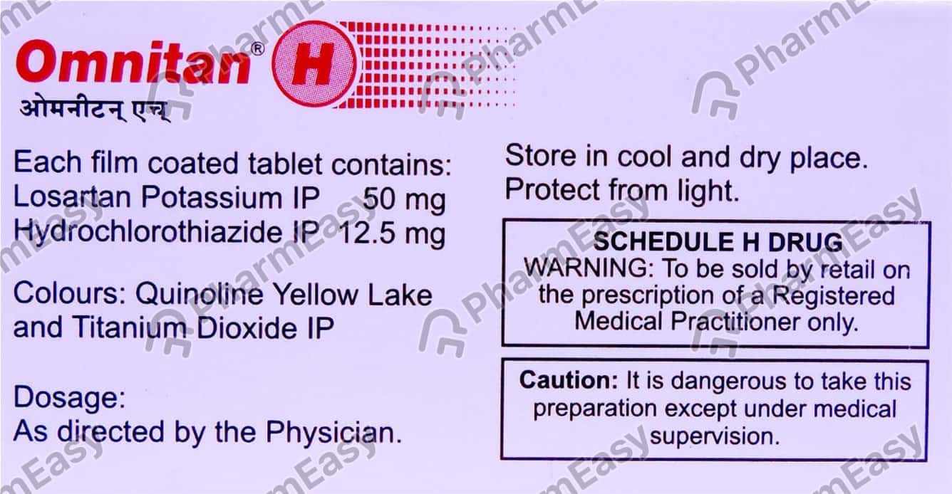 Omnitan H Strip Of 15 Tablets: Uses, Side Effects, Price & Dosage ...