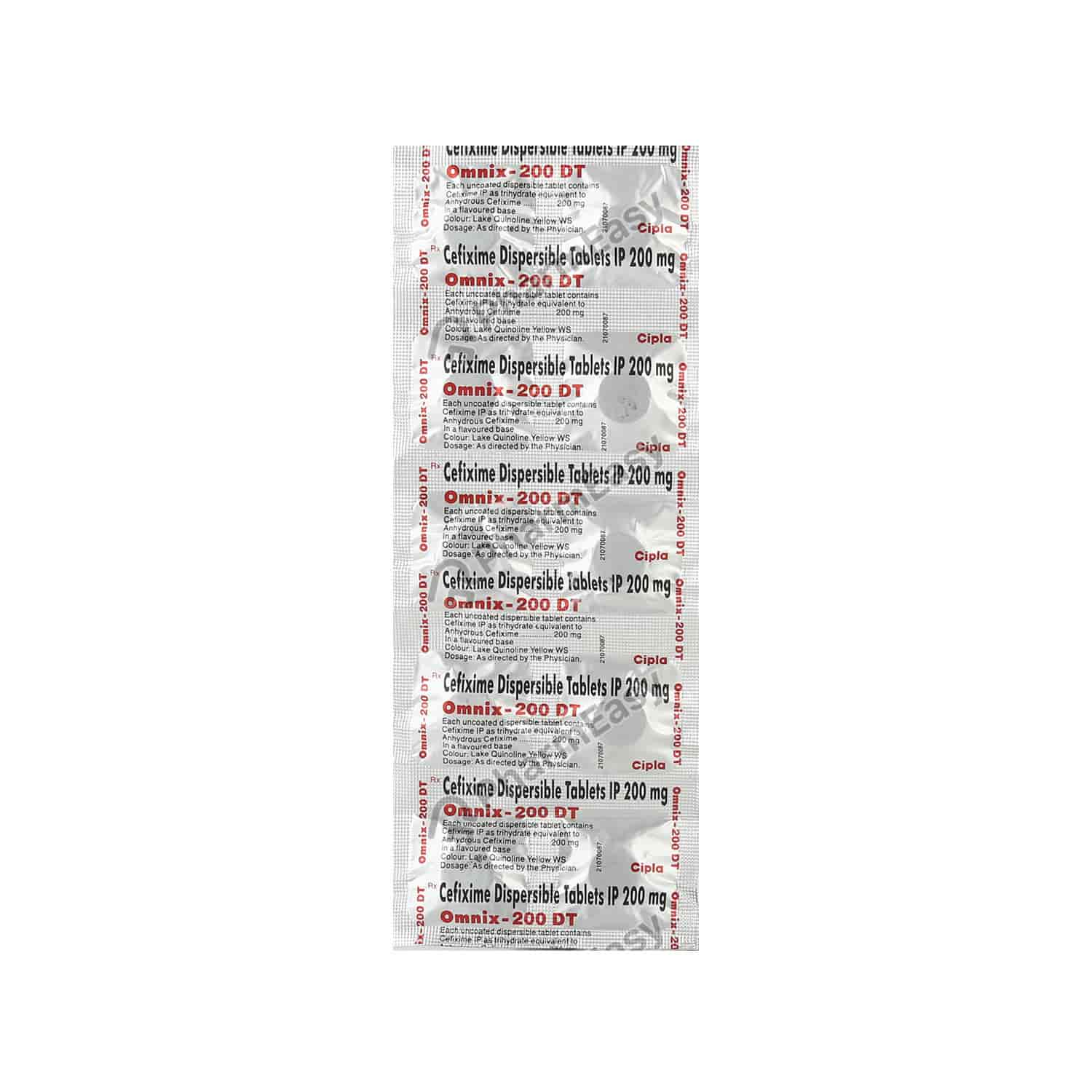 Omnix Dt 200mg Tab - Uses, Side Effects, Dosage, Composition & Price ...