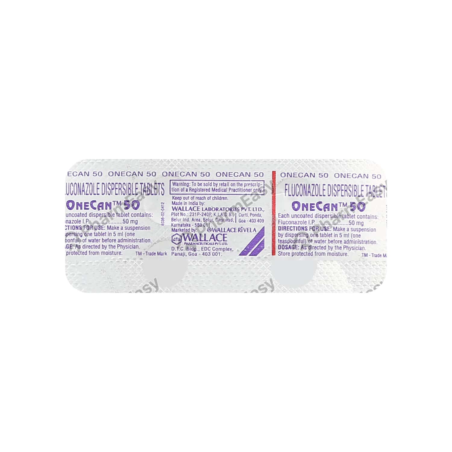 Onecan 50 MG Tablet (4) - Uses, Side Effects, Dosage, Composition ...