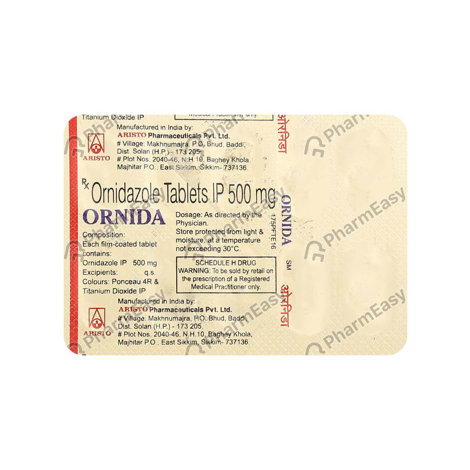 Ornida 500 MG Tablet (10) - Uses, Side Effects, Dosage, Composition ...