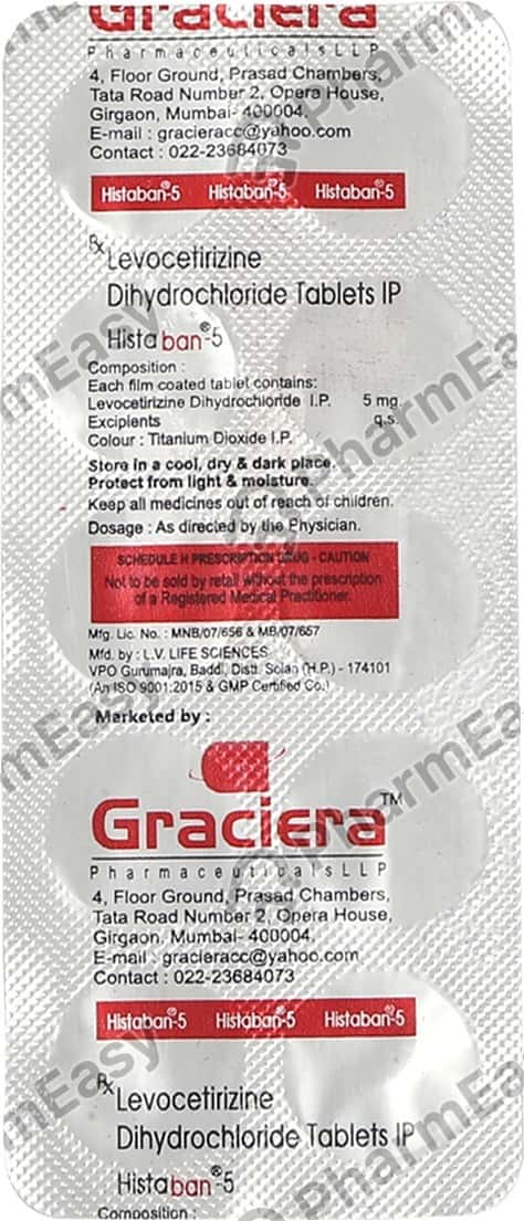 Histaban 5 MG Tablet (10): Uses, Side Effects, Price & Dosage | PharmEasy