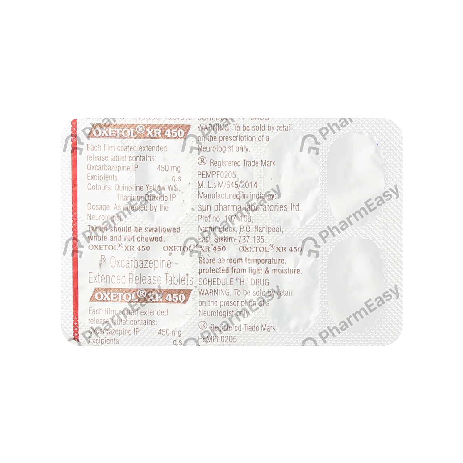 Buy Oxetol Xr 450 MG Tablet (10) Online at Flat 18% OFF* | PharmEasy
