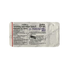Pantodac 20 MG Tablet (10): Uses, Side Effects, Price & Dosage | PharmEasy
