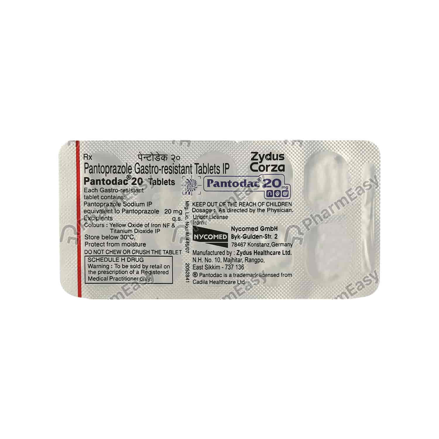 Pantodac 20mg Tablet 10'S - Uses, Side Effects, Dosage, Composition ...