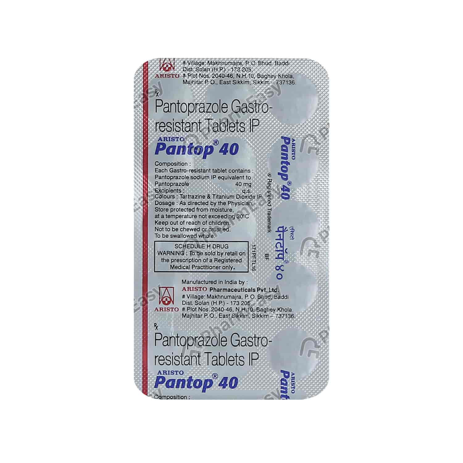 Pantop 40mg Strip Of 15 Tablets - Uses, Side Effects, Dosage ...