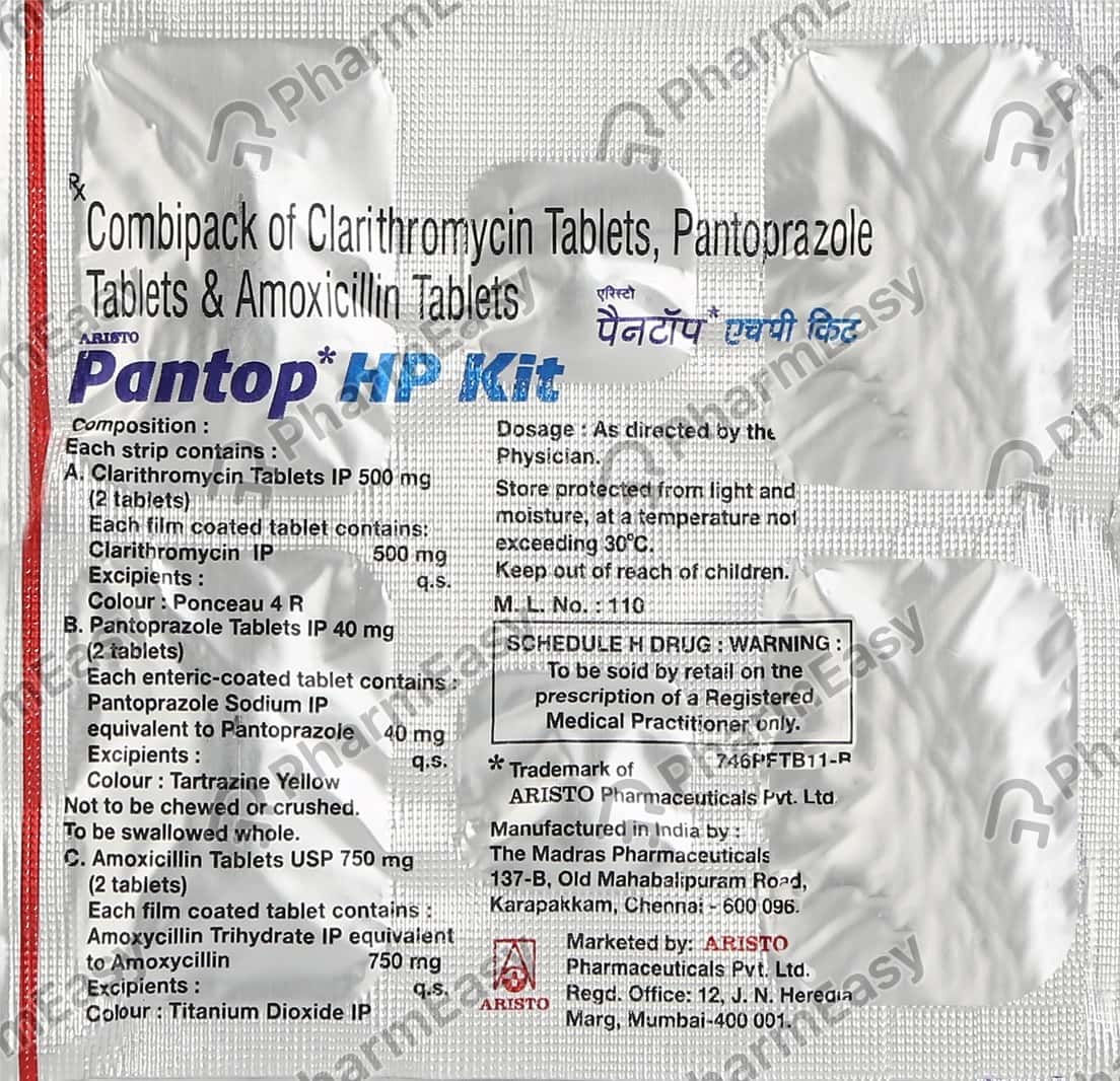 Pantop Hp Strip Of 6 Tablet Combikit: Uses, Side Effects, Price & Dosage | PharmEasy