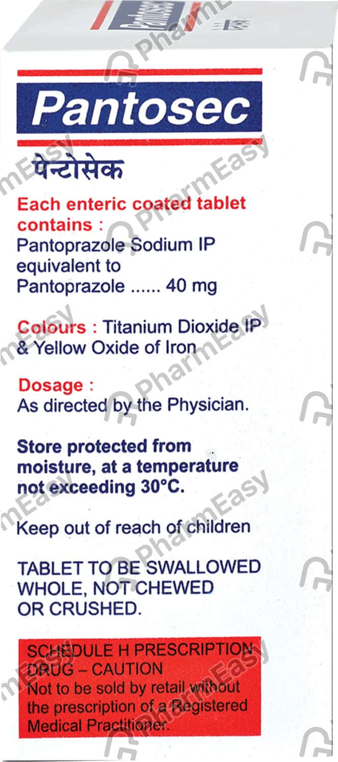 Pantosec 40 MG Tablet (10): Uses, Side Effects, Price & Dosage | PharmEasy