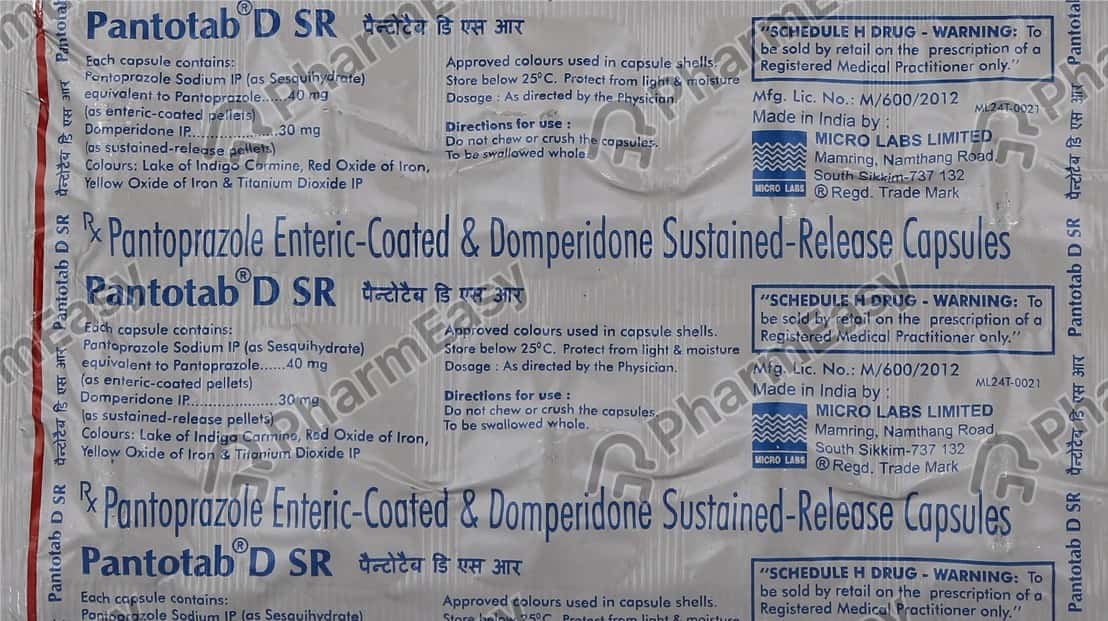 Pantotab Dsr Strip Of 10 Capsules: Uses, Side Effects, Price & Dosage ...