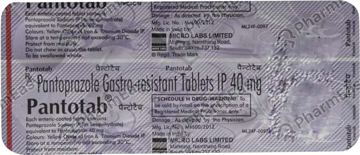 Pantotab 40 MG Tablet (10): Uses, Side Effects, Price & Dosage | PharmEasy