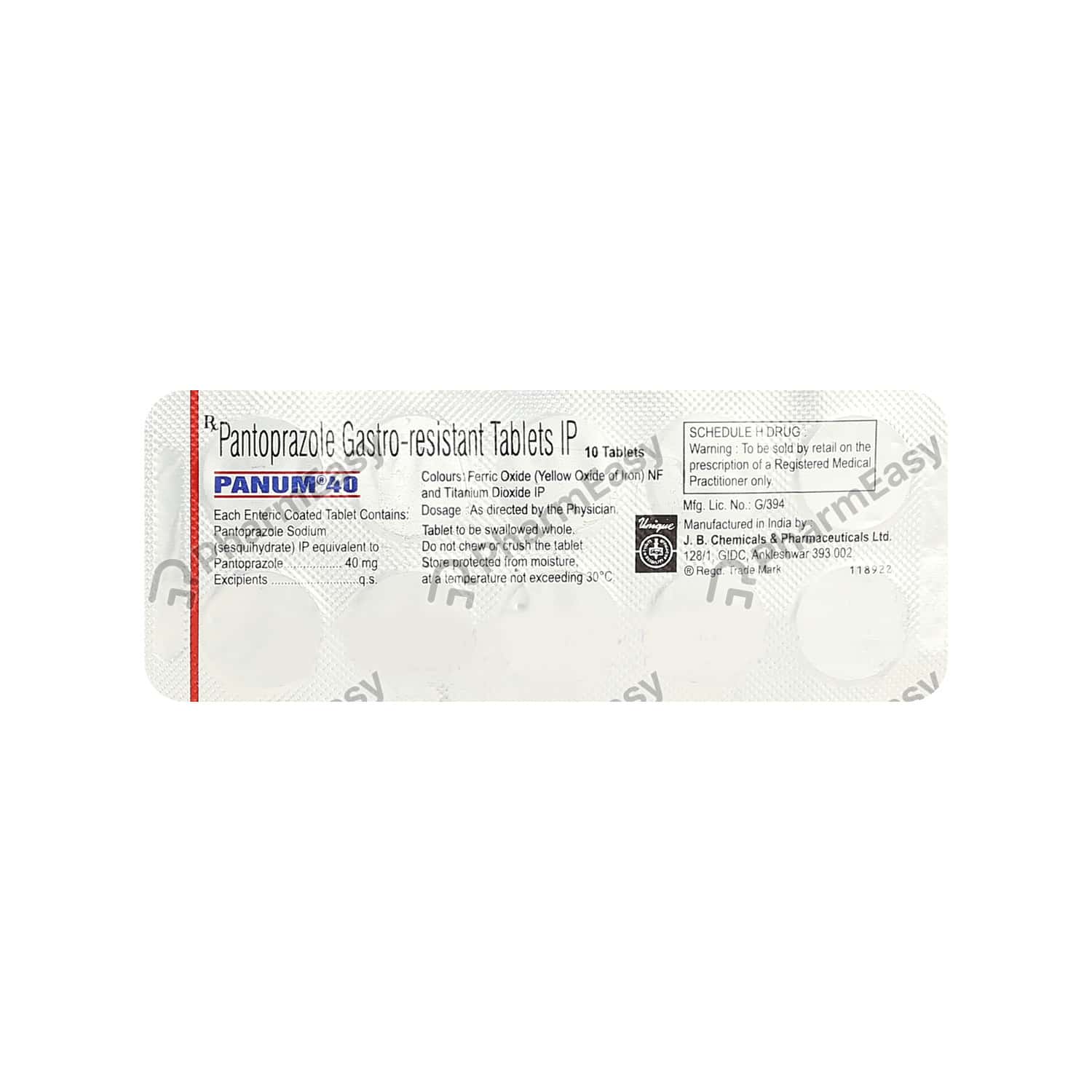 Panum 40 MG Tablet (10) - Uses, Side Effects, Dosage, Composition ...