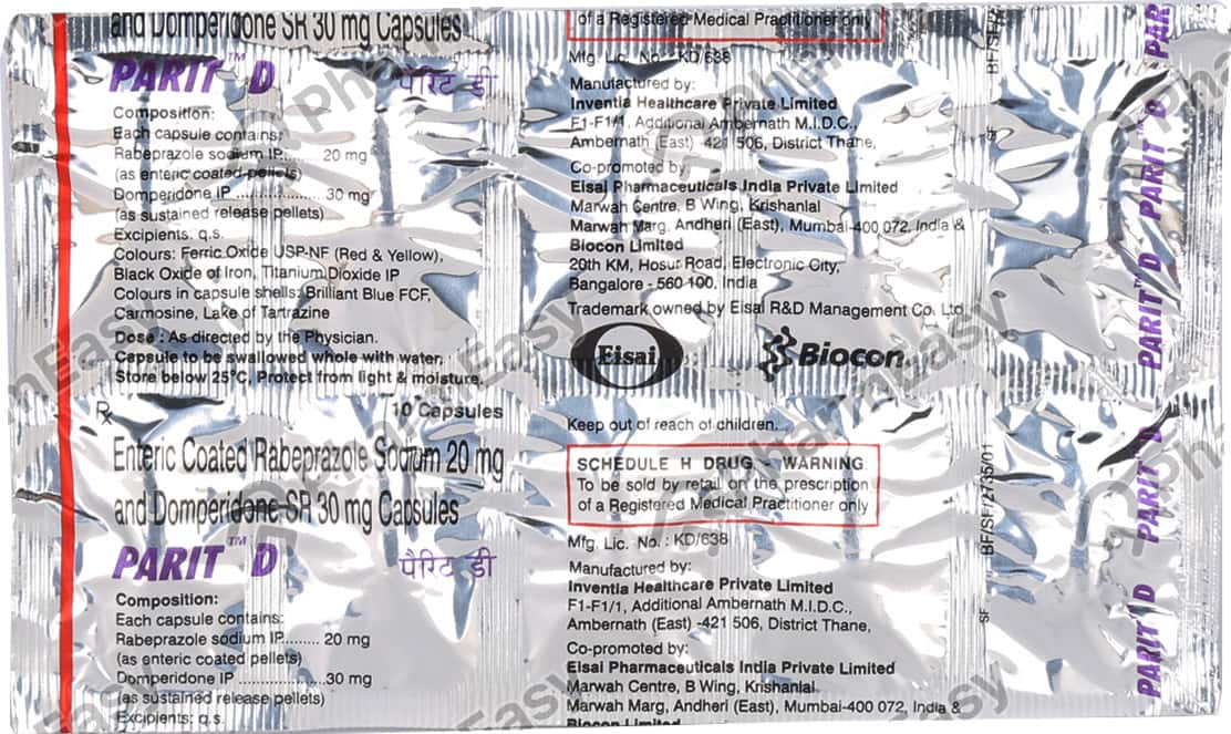 Parit D Strip Of 10 Capsules: Uses, Side Effects, Price & Dosage ...