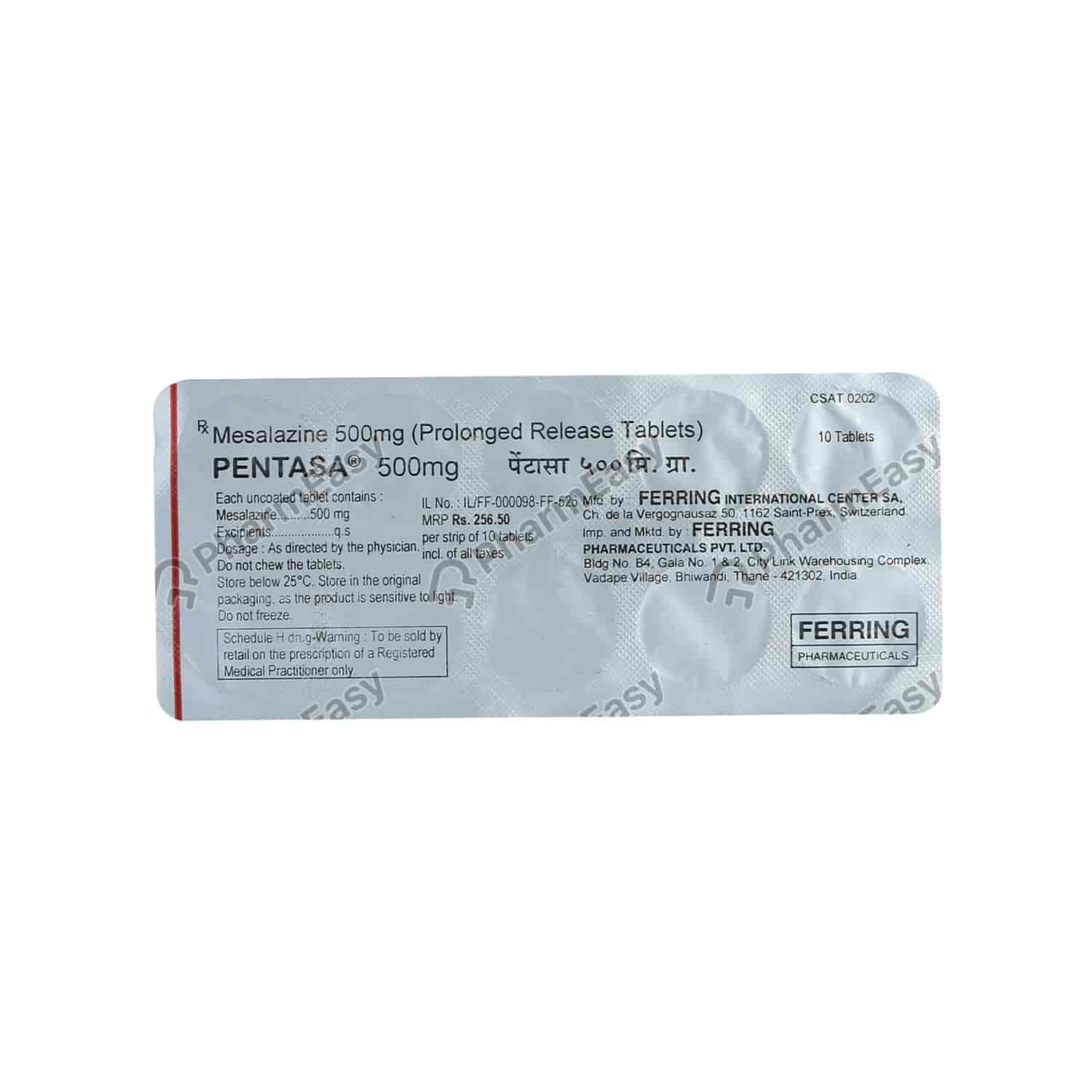 Buy Pentasa 500mg Tablet Online at Flat 18% OFF* | PharmEasy