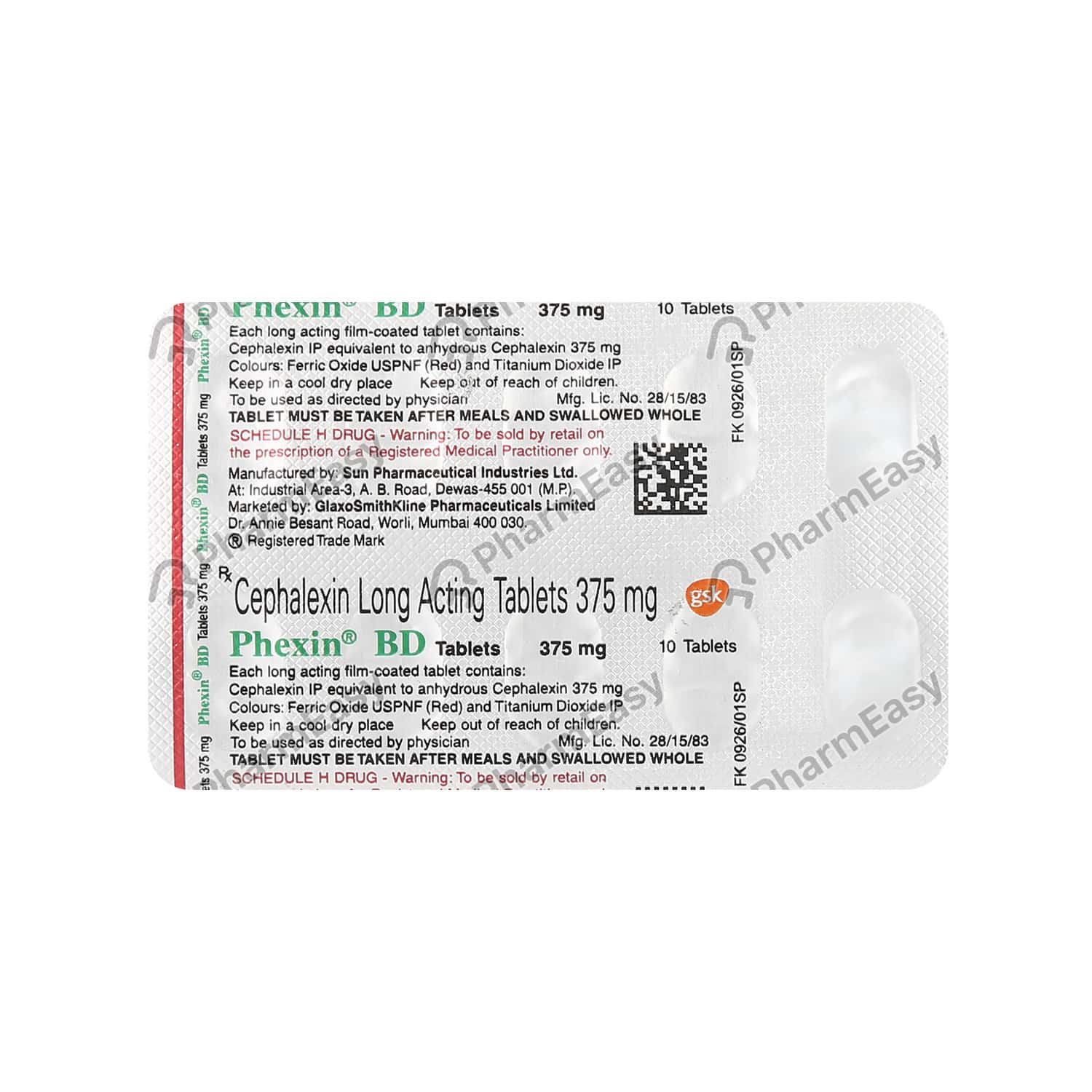 Buy Phexin Bd 375 MG Tablet (10) Online at Flat 18% OFF* | PharmEasy