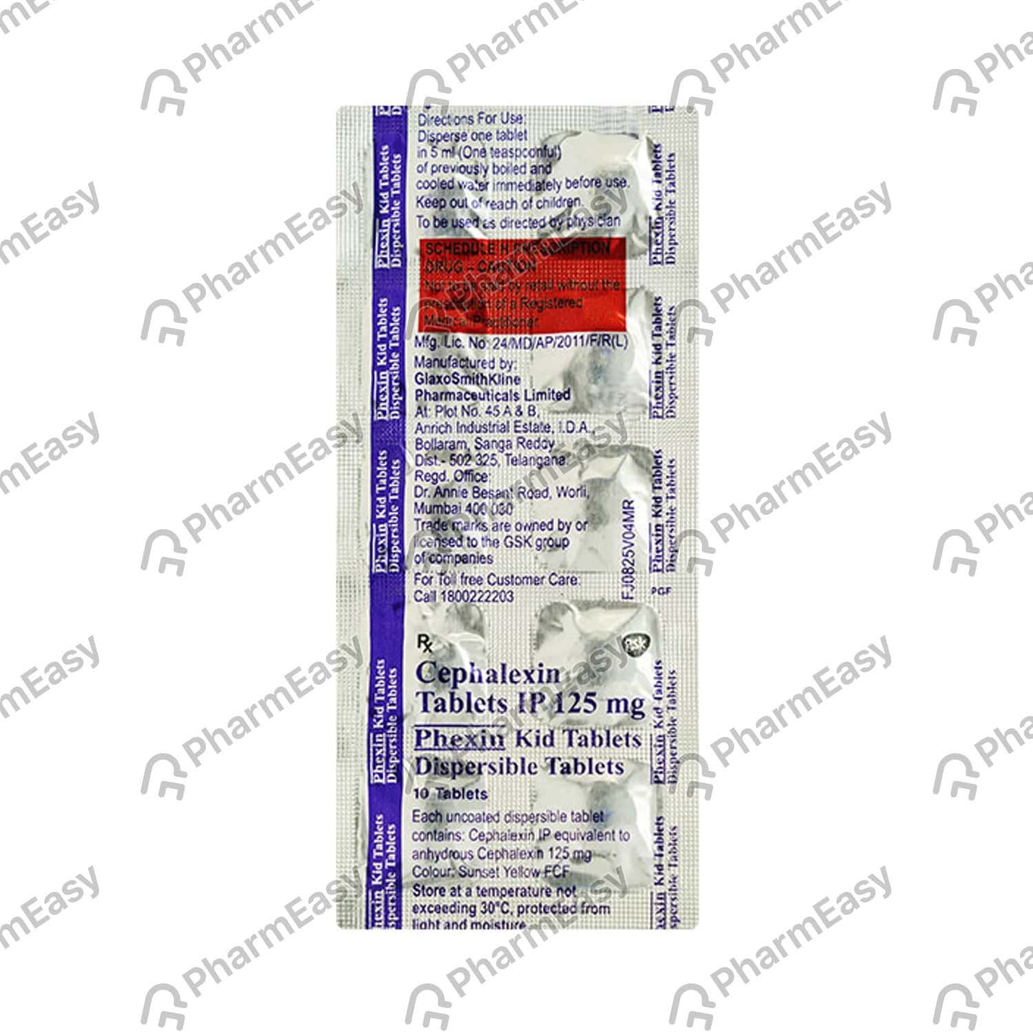 Phexin Kid 125 MG Tablet (10): Uses, Side Effects, Price & Dosage ...