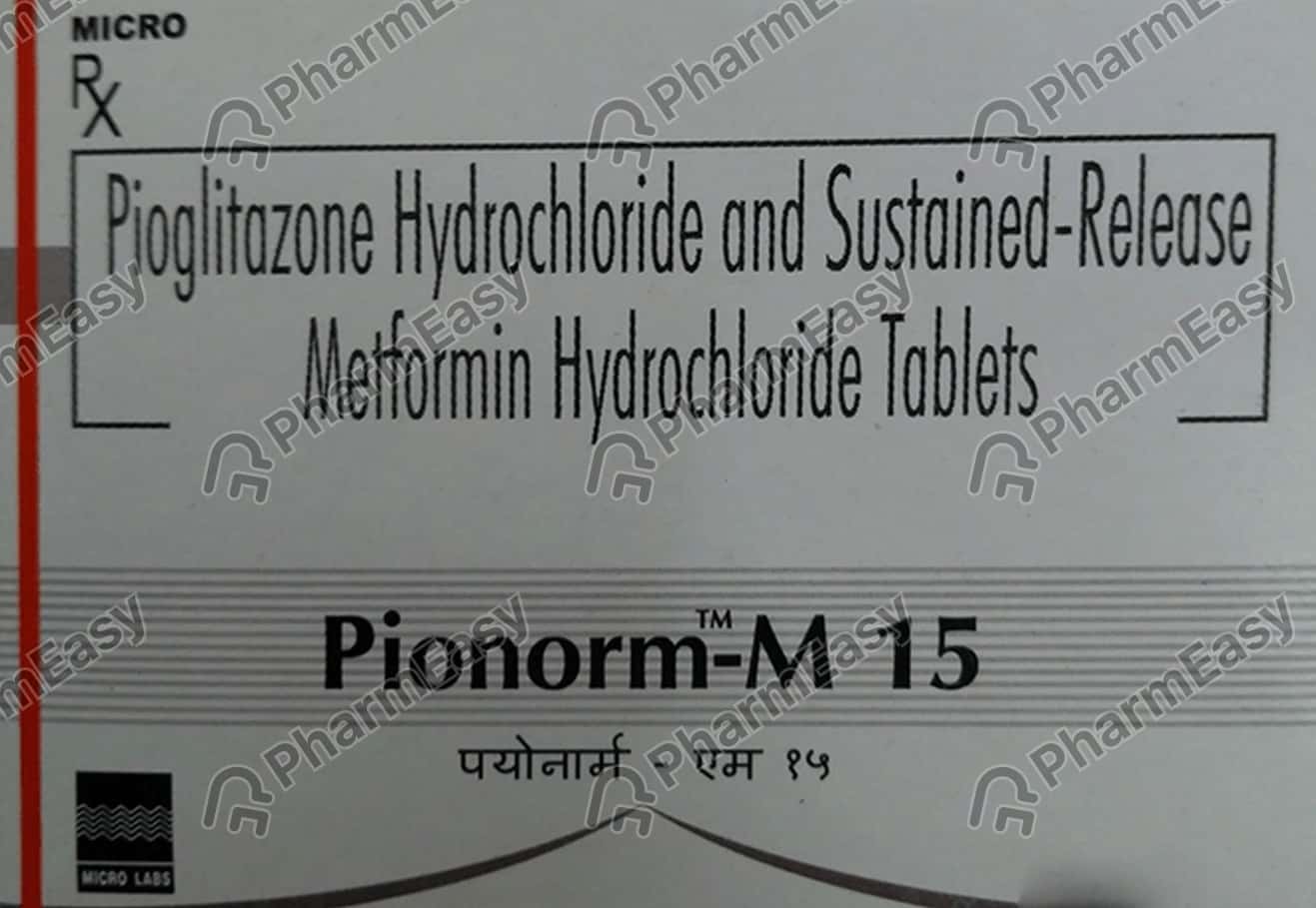 Pionorm M 15mg Strip Of 10 Tablets: Uses, Side Effects, Price & Dosage ...