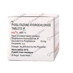 Pioz 15 MG Tablet (10) - Uses, Side Effects, Dosage, Composition ...