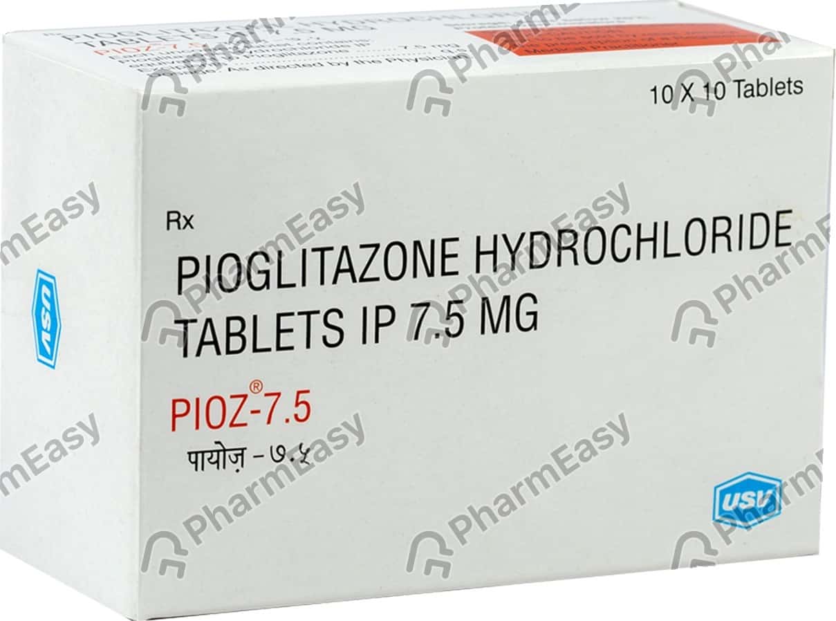 Pioz 7.5 MG Tablet (10): Uses, Side Effects, Price & Dosage | PharmEasy