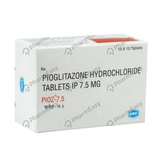 Pioz 7.5 MG Tablet (10) - Uses, Side Effects, Dosage, Composition ...