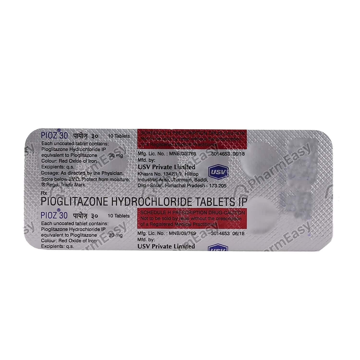 Buy Pioz 30 MG Tablet (10) Online at Flat 18% OFF* | PharmEasy
