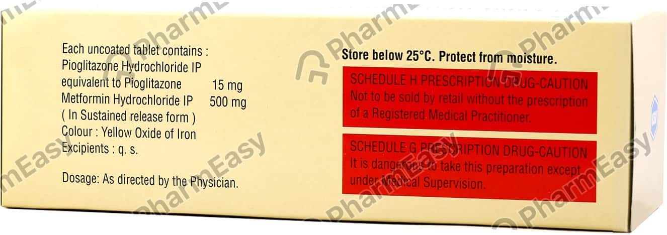 Pioz Mf 15mg Strip Of 10 Tablets: Uses, Side Effects, Price & Dosage ...