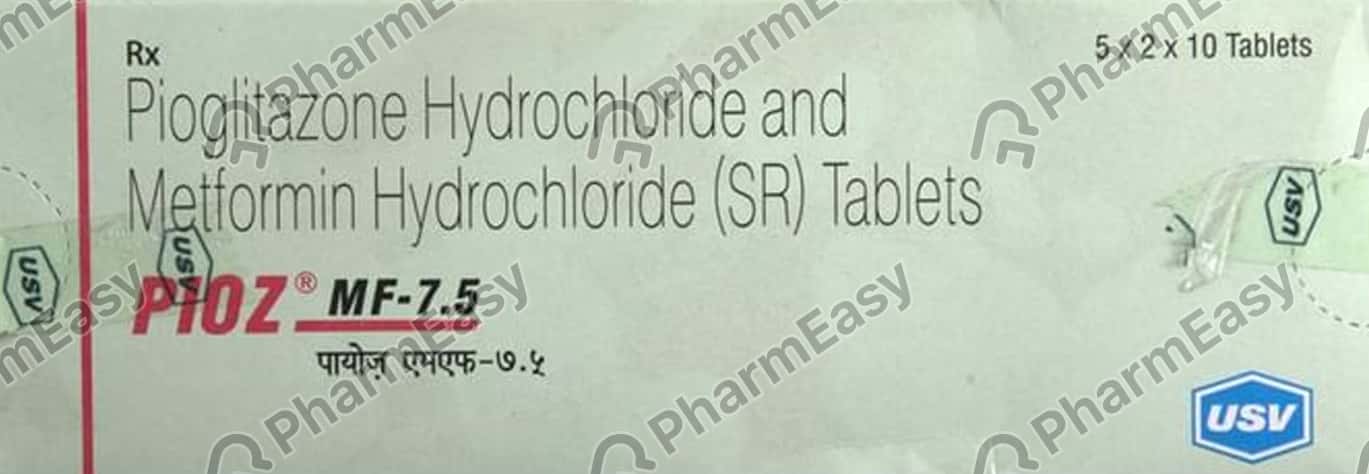 Pioz Mf 7.5mg Tablet: Uses, Side Effects, Price & Dosage | PharmEasy