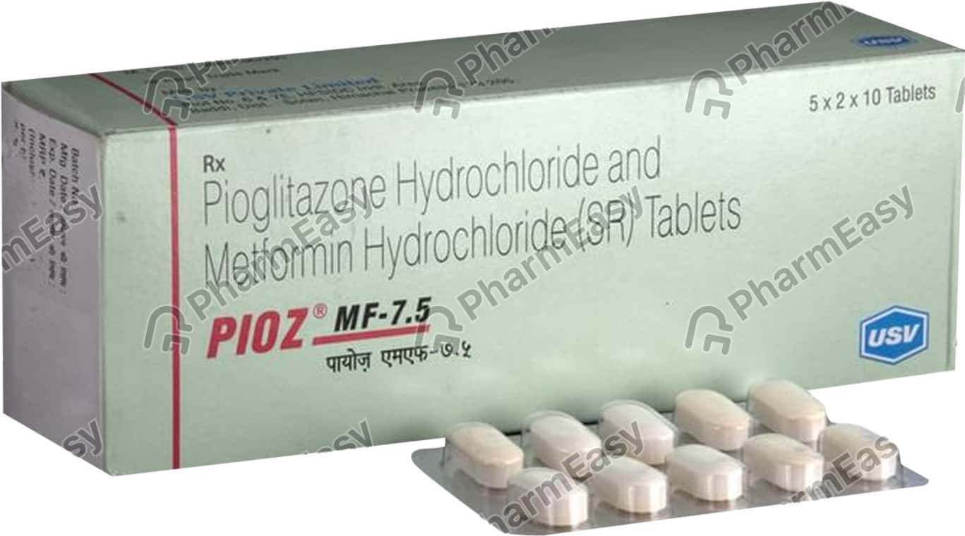 Buy Pioz Mf 7.5mg Tablet Online at Flat 15% OFF | PharmEasy