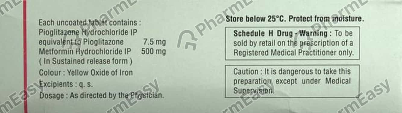Buy Pioz Mf 7.5mg Tablet Online at Flat 15% OFF | PharmEasy