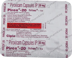 Pirox 20 MG Capsule (10): Uses, Side Effects, Price & Dosage | PharmEasy