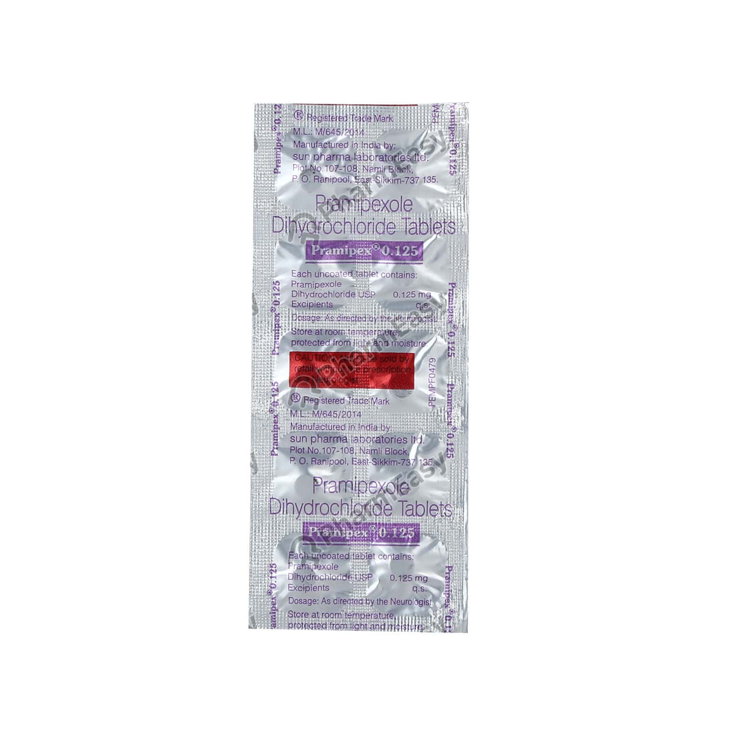 Buy Pramipex 0.125 MG Tablet (10) Online at Flat 18% OFF* | PharmEasy