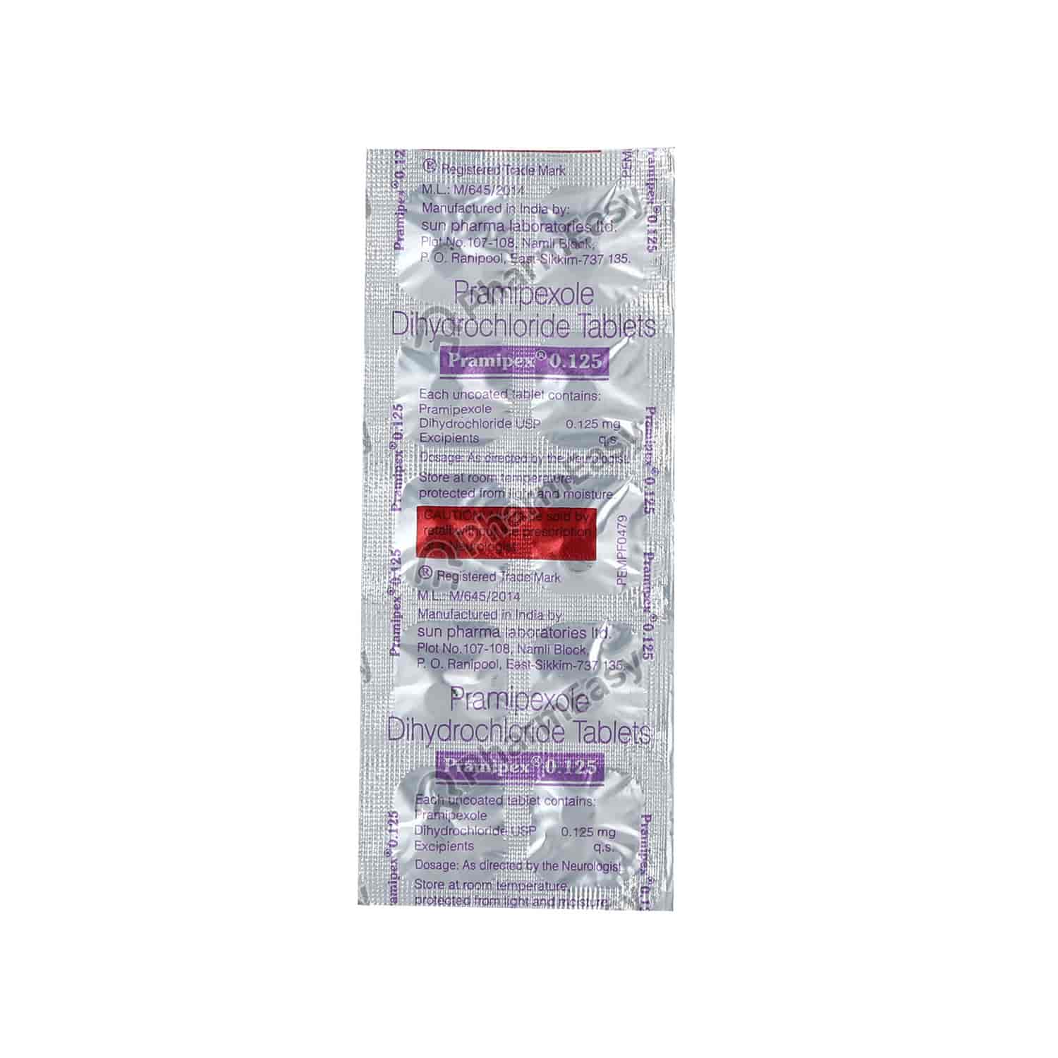 Buy Pramipex 0.125mg Tablet Online at flat 15% off | PharmEasy
