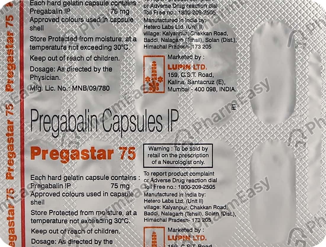 Pregastar 75 MG Capsule (10): Uses, Side Effects, Price & Dosage ...