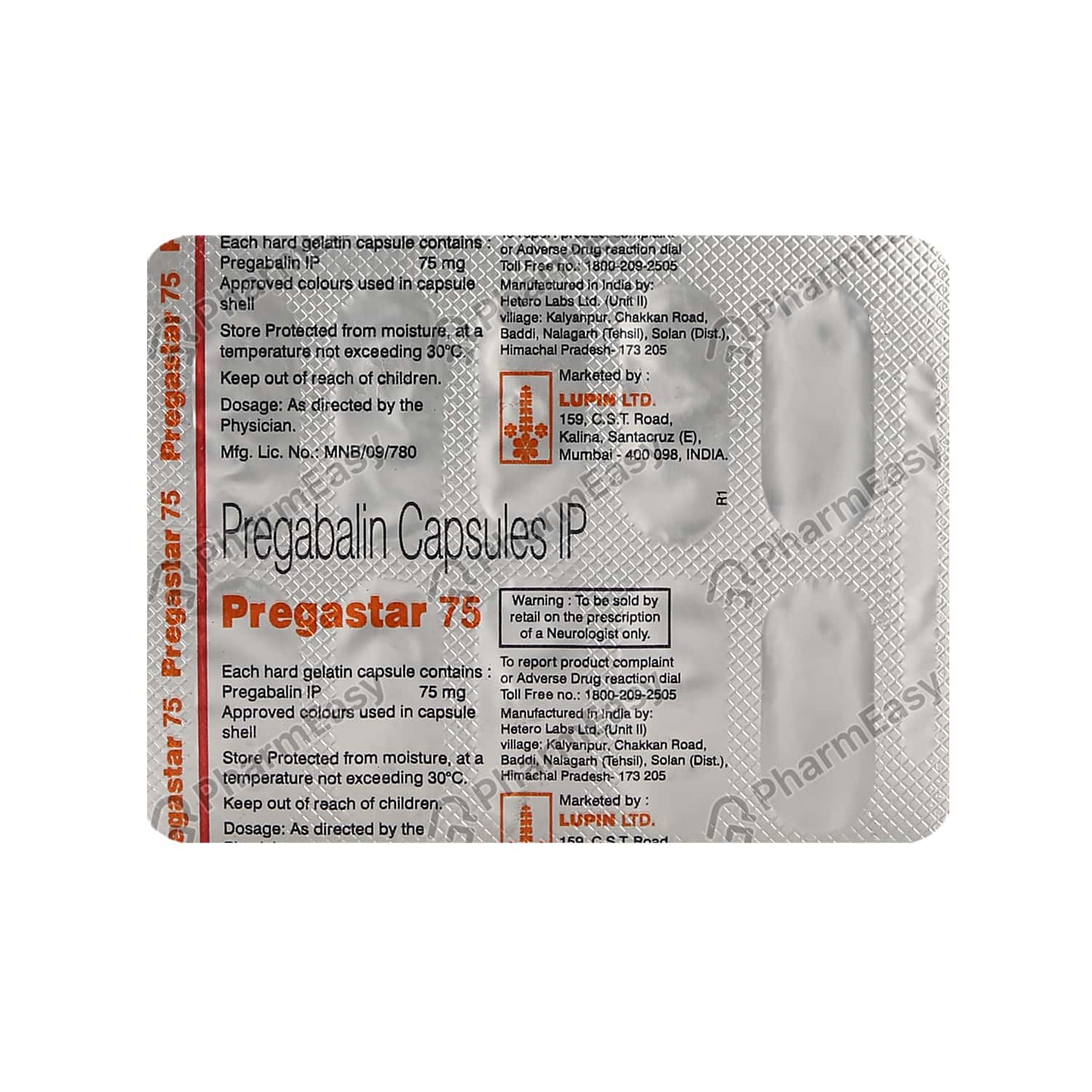 Pregastar 75 MG Capsule (10) - Uses, Side Effects, Dosage, Composition ...