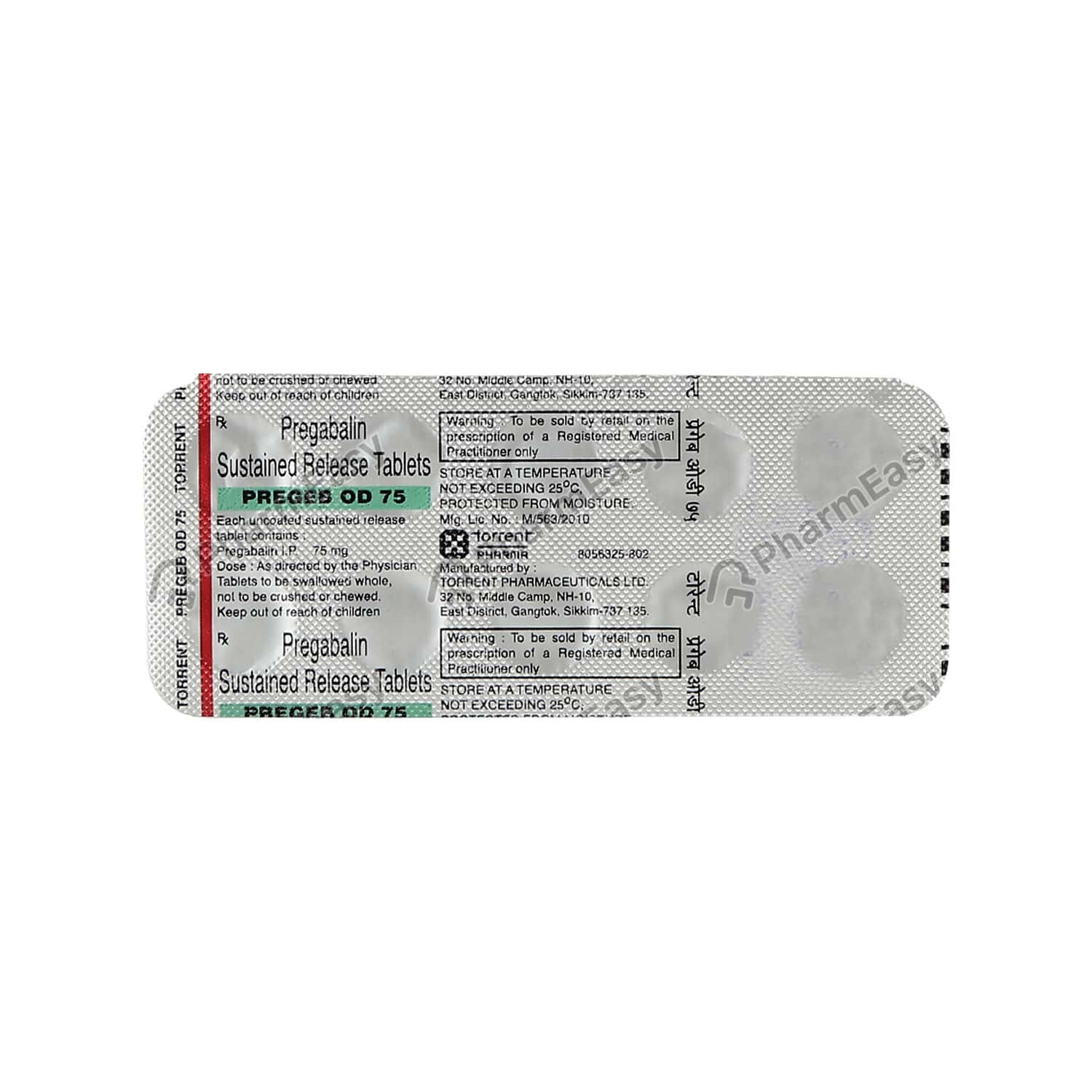Pregeb Od 75 MG Tablet (10) - Uses, Side Effects, Dosage, Composition ...