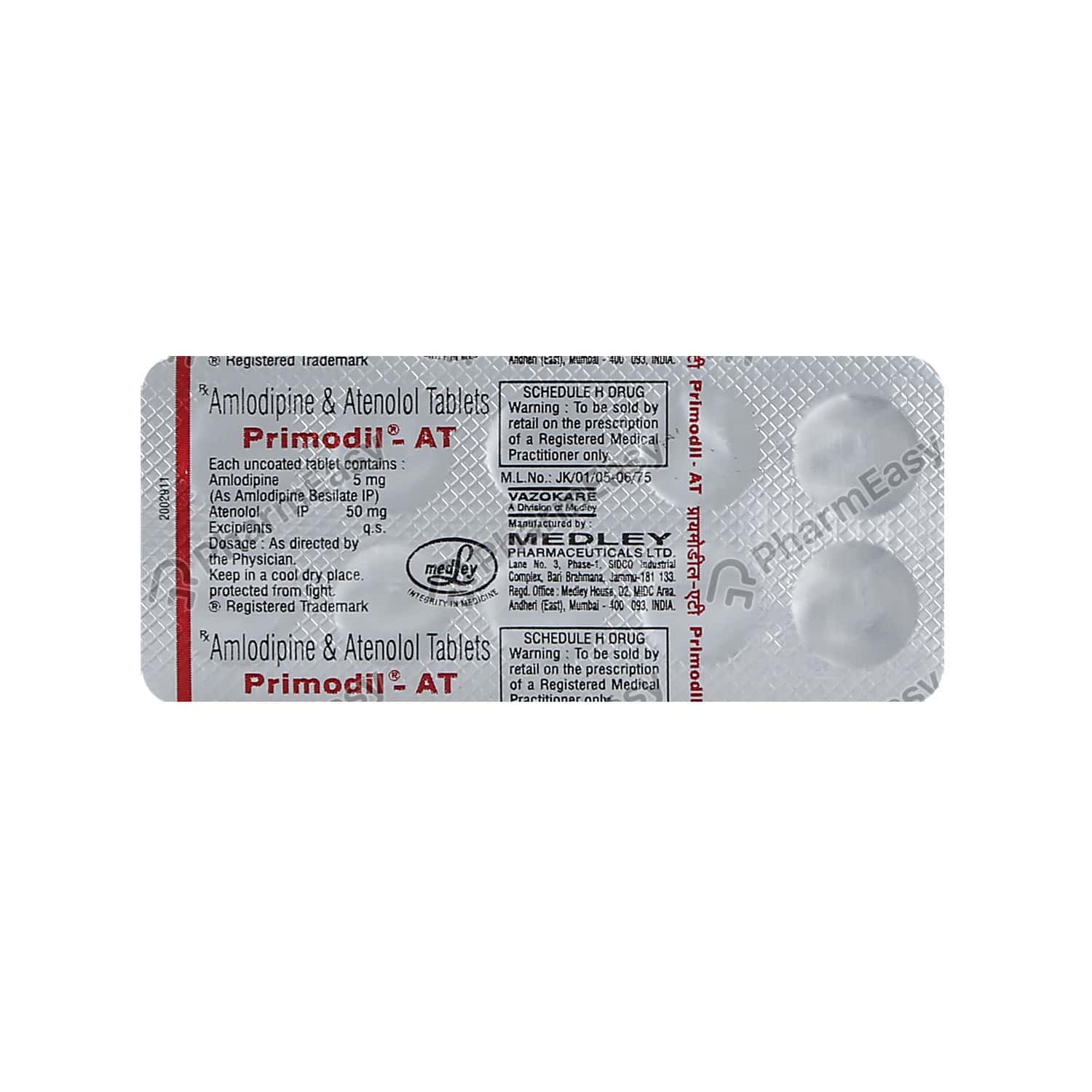 Buy Primodil At Tablet Online at Flat 18% OFF* | PharmEasy