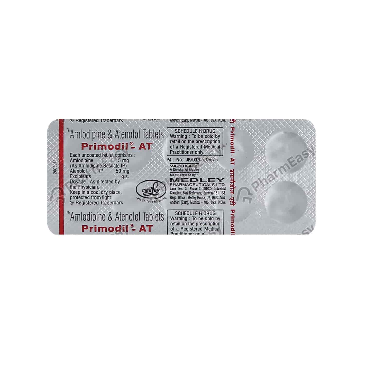 Buy Primodil At Tablet Online at Flat 18% OFF* | PharmEasy