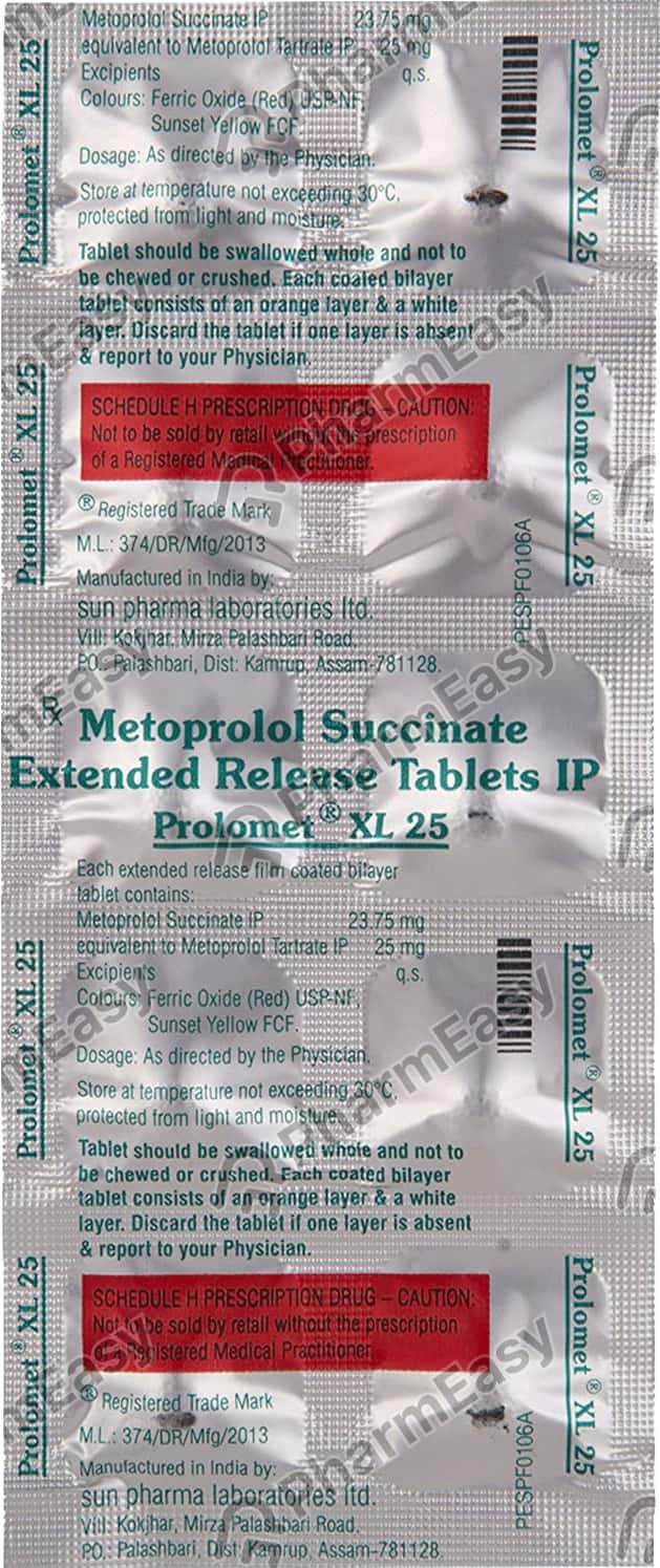Prolomet XL 25 Tablet: Uses, Side-effects, Price, Dosage & More Info ...
