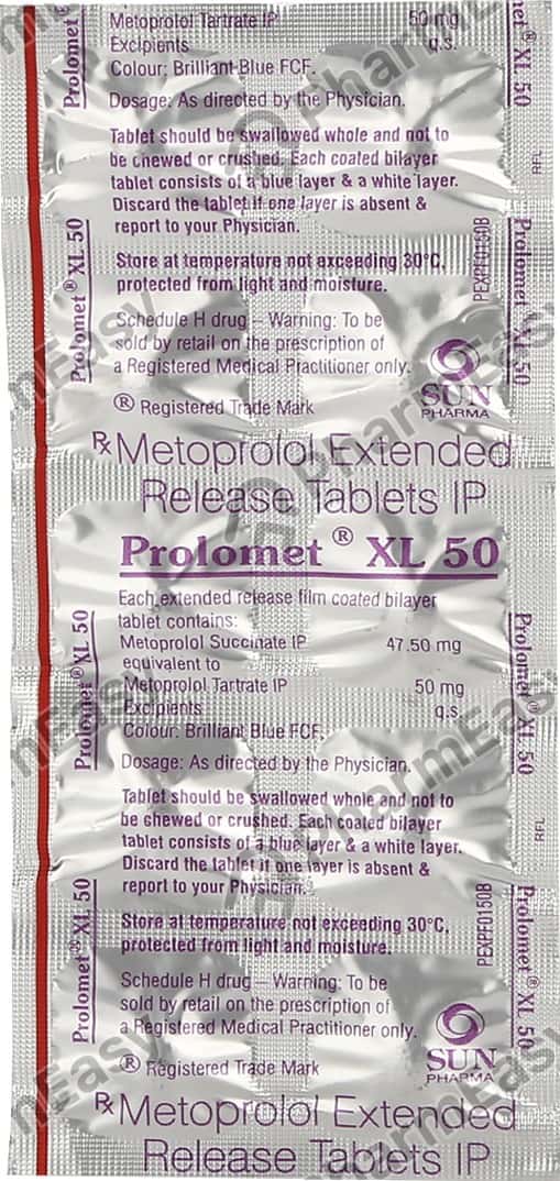 Prolomet Xl 47.5 MG Tablet (10): Uses, Side Effects, Price & Dosage ...