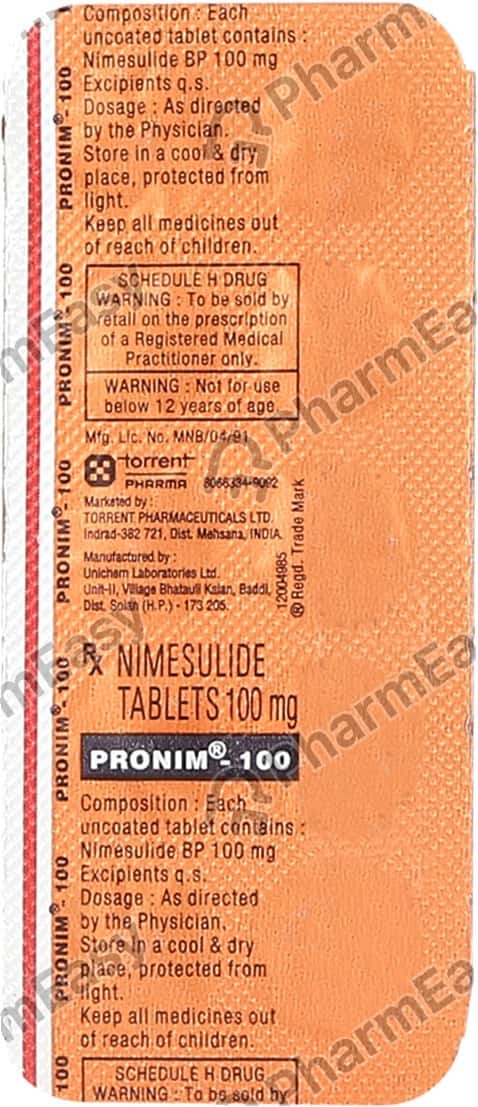 Pronim 100 MG Tablet (10): Uses, Side Effects, Price & Dosage | PharmEasy