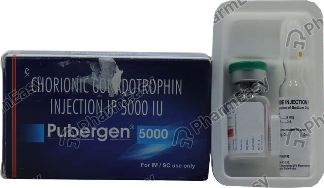 Pubergen 5000 IU Powder For Injection (1): Uses, Side Effects, Price ...