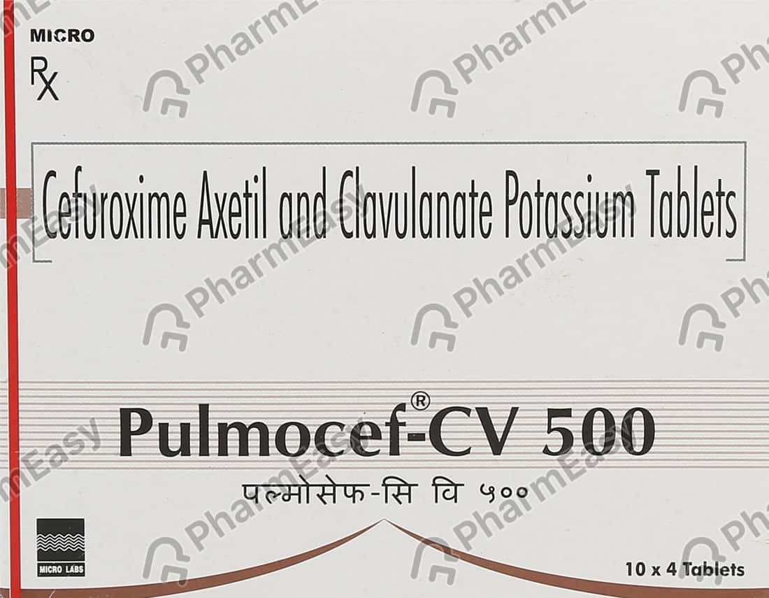 Pulmocef Cv 500mg Strip Of 4 Tablets: Uses, Side Effects, Price, Dosage ...