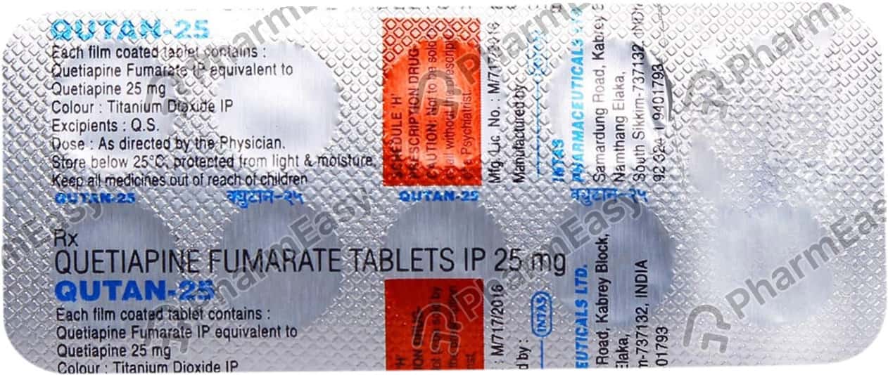 Qutan 25 MG Tablet (10): Uses, Side Effects, Price & Dosage | PharmEasy
