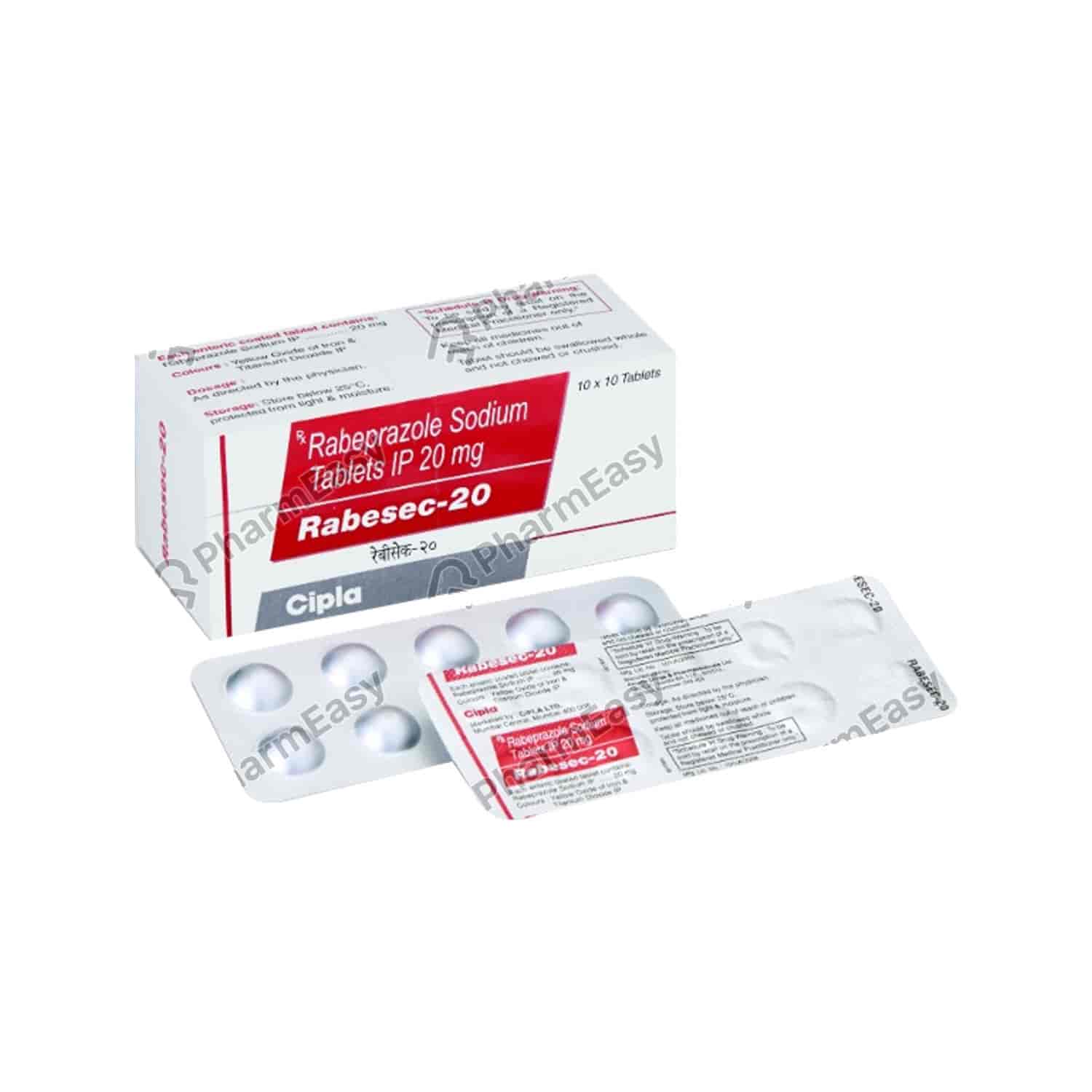 Buy Rabesec 20mg Strip Of 10 Tablets Online at flat 15% off | PharmEasy