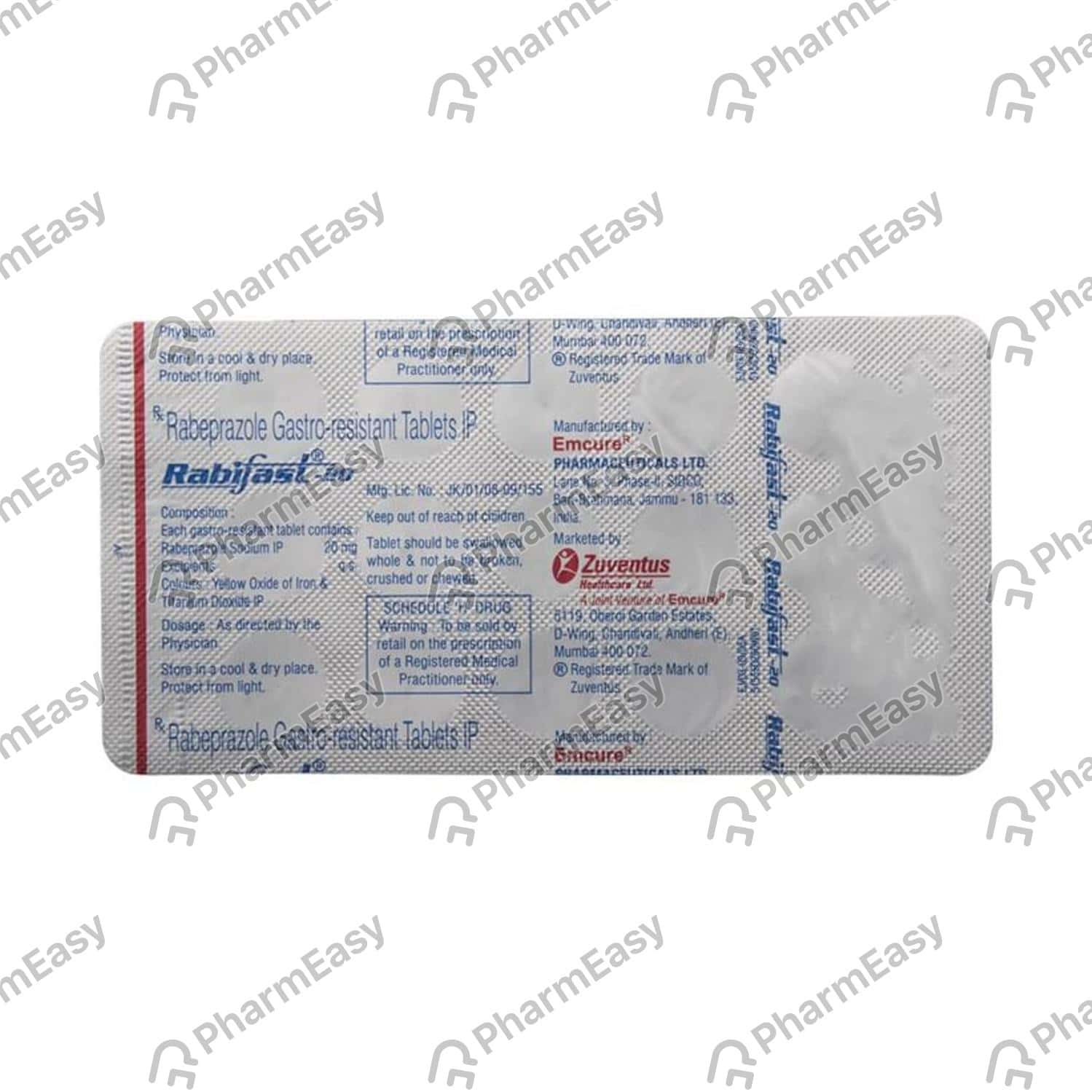 Rabifast 20 MG Tablet (10): Uses, Side Effects, Price & Dosage | PharmEasy