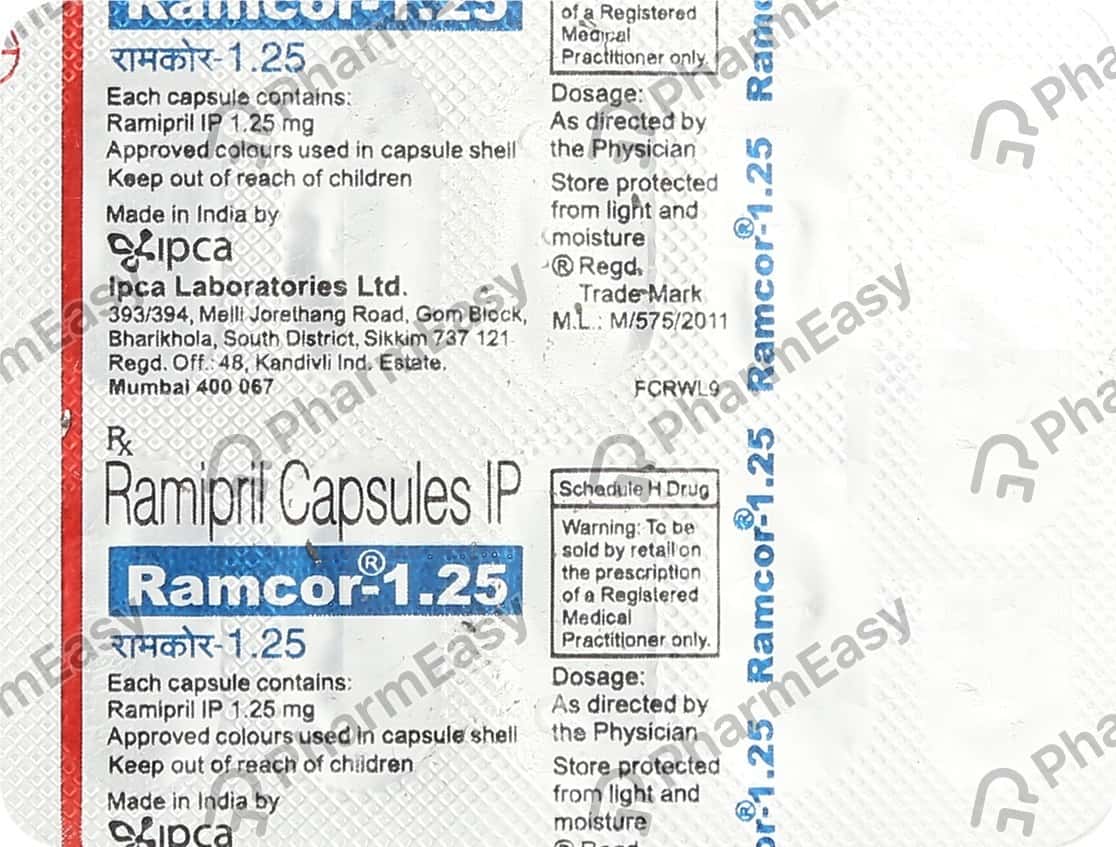Ramcor 1.25 MG Capsule (10): Uses, Side Effects, Price & Dosage | PharmEasy