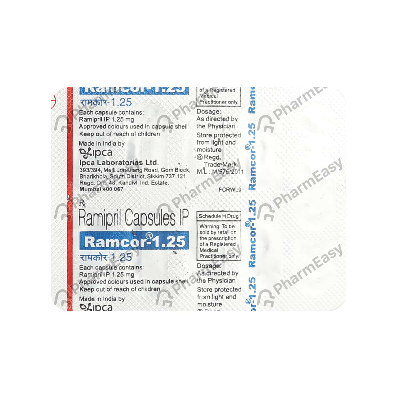 Buy Ramcor 1.25 MG Capsule (10) Online at Flat 18% OFF* | PharmEasy