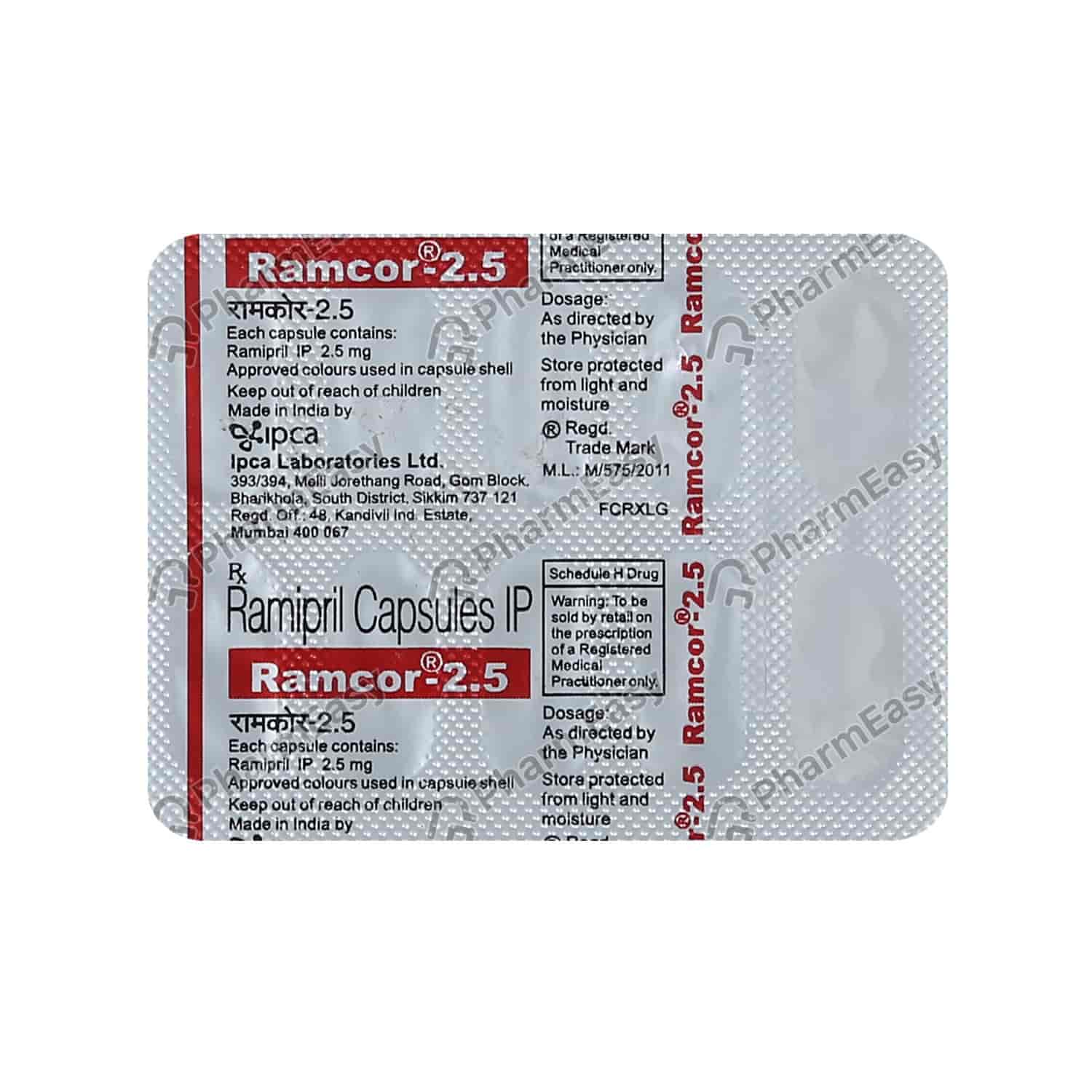 Buy Ramcor 2.5mg Capsule Online at flat 15% off | PharmEasy