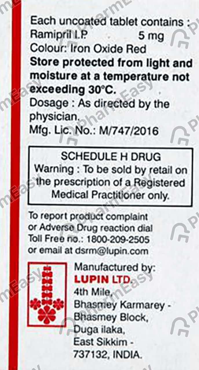 Buy Ramistar 5 MG Tablet (10) Online at Flat 18% OFF | PharmEasy