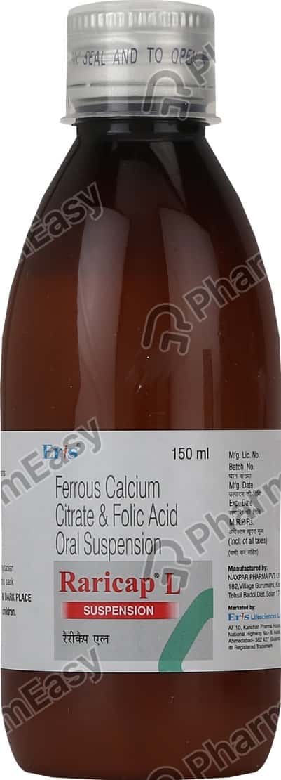 Raricap L Bottle Of 150ml Suspension: Uses, Side Effects, Price ...