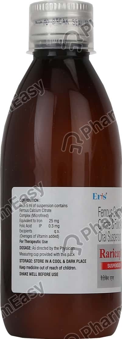 Raricap L Bottle Of 150ml Suspension: Uses, Side Effects, Price ...